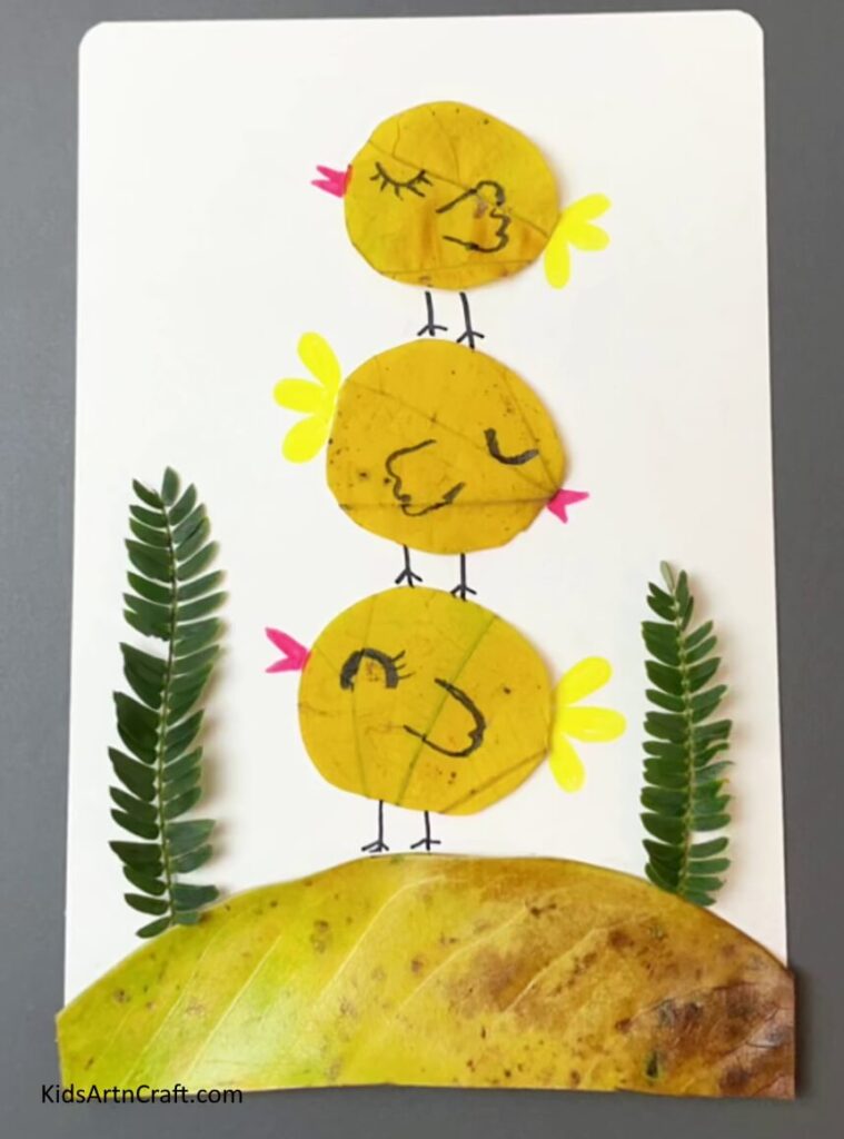 DIY Beautiful Birds Easy Leaf Craft for Kids - Kids Art & Craft