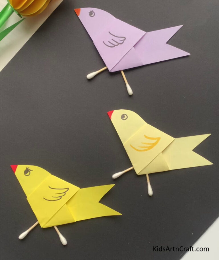 DIY Bird Craft Using Paper And Earbud - Kids Art & Craft