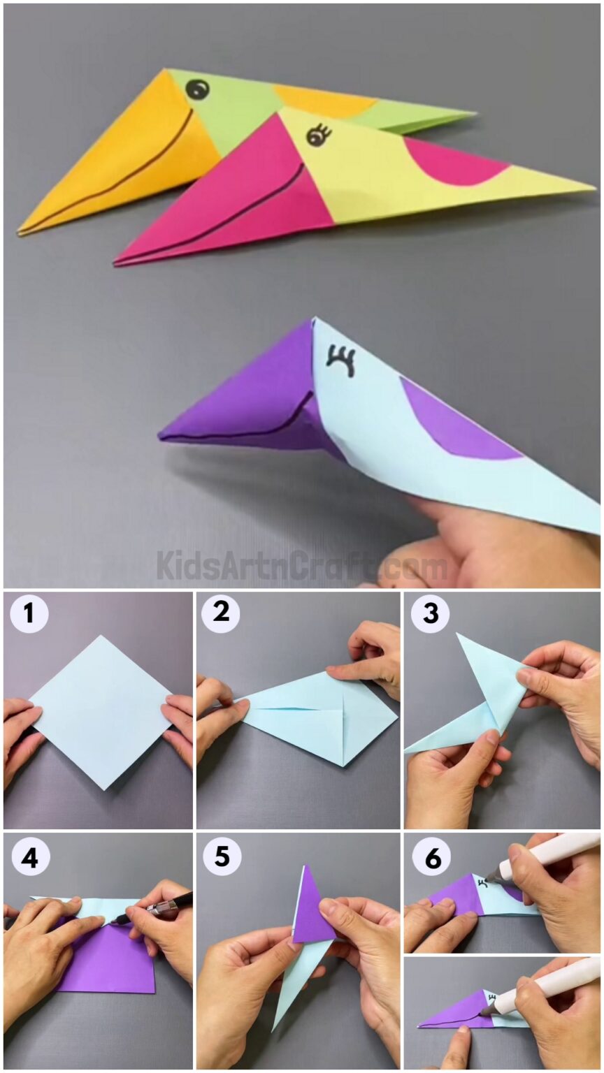 DIY Bird finger Puppet Toy Craft For Kids - Kids Art & Craft