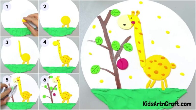 DIY Clay Giraffe Step by Step Tutorial For Kids - Kids Art & Craft