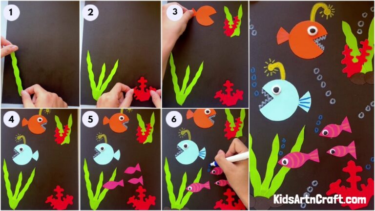 DIY Craft paper Fish Aquarium for kids - Kids Art & Craft
