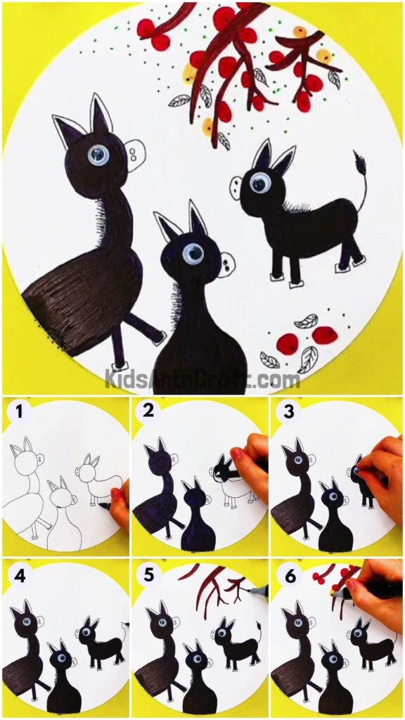 DIY Donkey Painting Art Tutorial For Kids - Kids Art & Craft