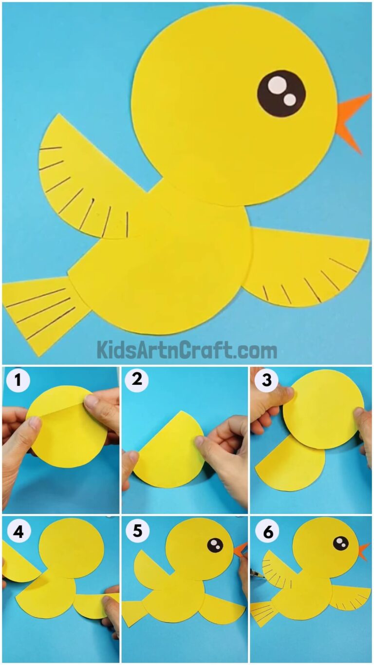 DIY Bird Paper Craft Step by Step Tutorial - Kids Art & Craft