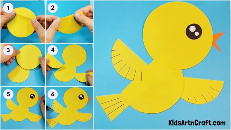 DIY Bird Paper Craft Step by Step Tutorial - Kids Art & Craft