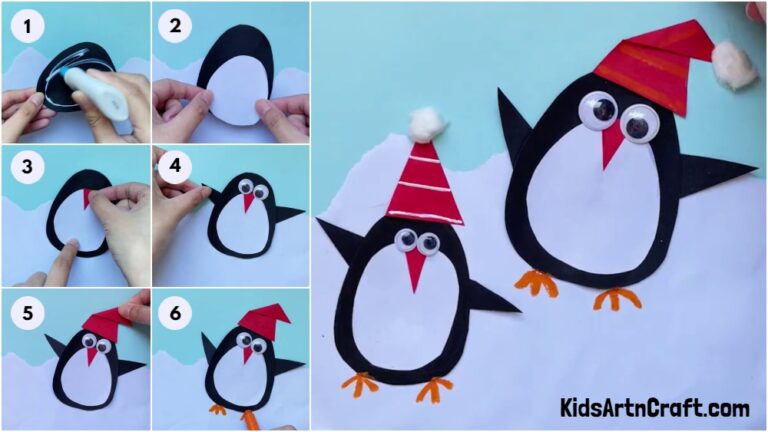 DIY Easy Paper Penguin Craft For Preschoolers - Kids Art & Craft
