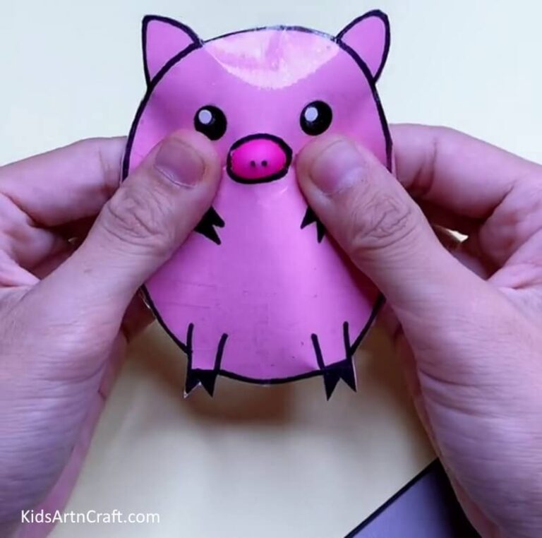 DIY Easy Paper Pig Craft Tutorial For Kids - Kids Art & Craft