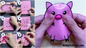 DIY Easy Paper Pig Craft Tutorial For Kids - Kids Art & Craft