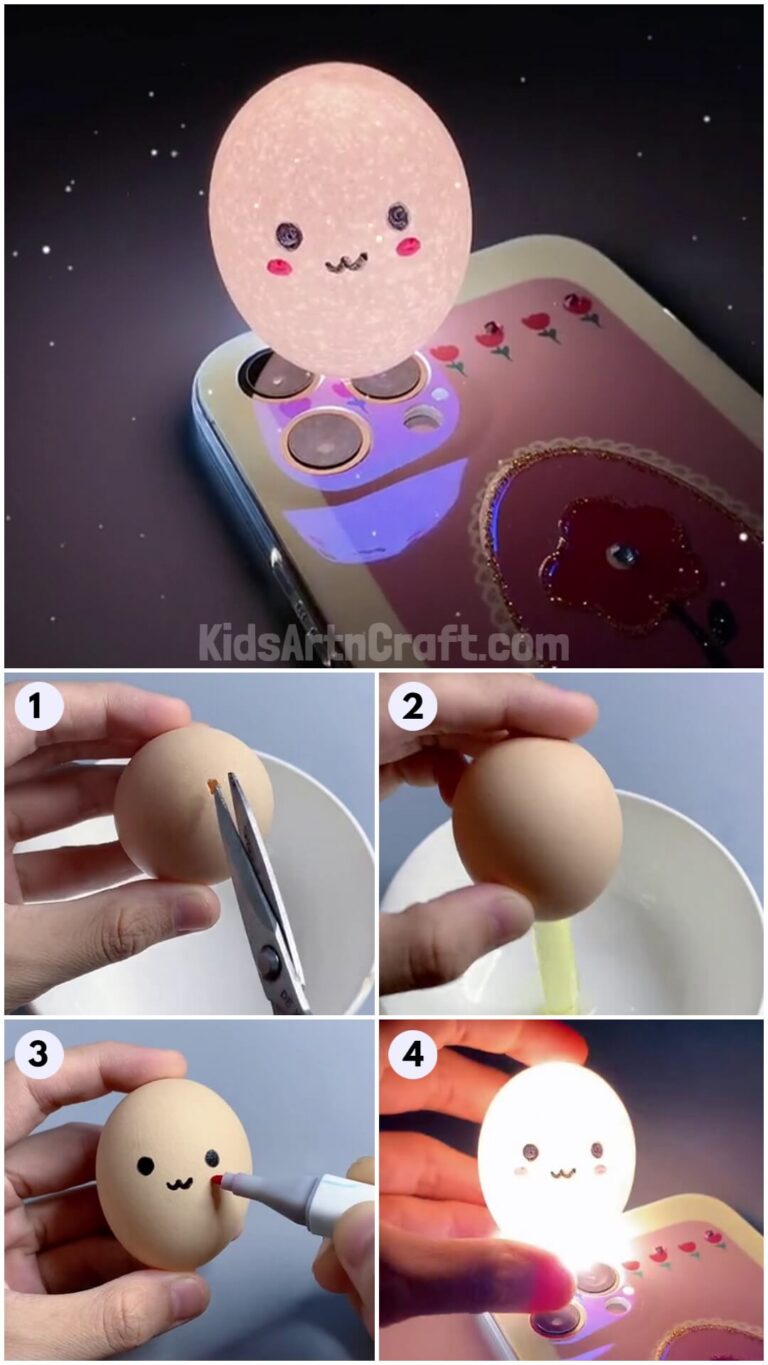 DIY Egg Shell Lamp Making Tutorial for Kids - Kids Art & Craft