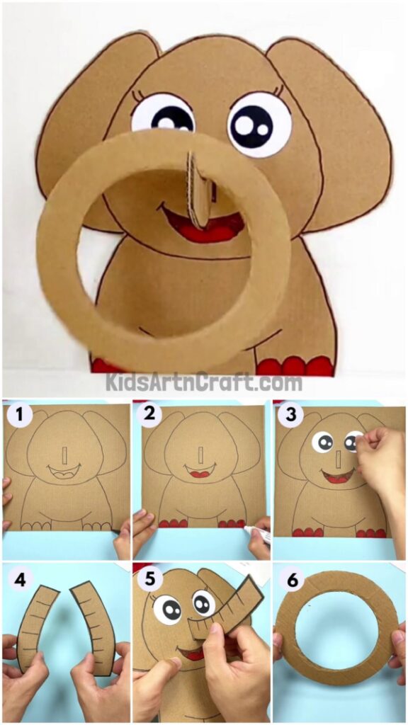 DIY Elephant Cardboard Craft for Kindergarteners - Kids Art & Craft