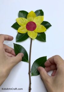 DIY Flower Craft from Fresh Leaves Easy Tutorial - Kids Art & Craft