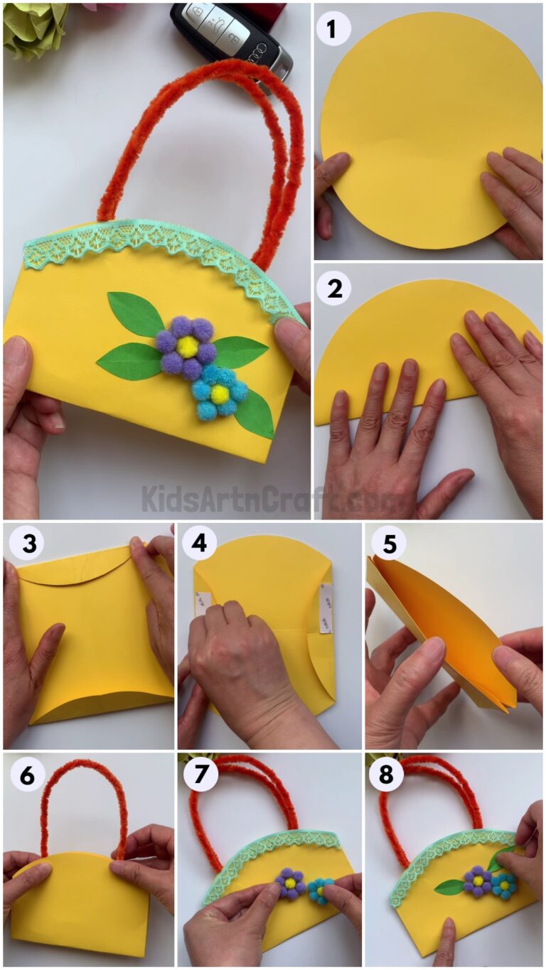 DIY Gift Paper Bag with Handles Easy Tutorial - Kids Art & Craft