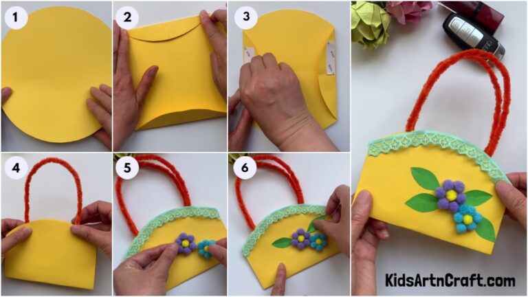 DIY Gift Paper Bag with Handles Easy Tutorial - Kids Art & Craft