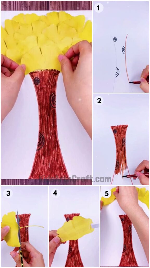 DIY Ginkgo Fall Leaf Tree Craft For Kids - Kids Art & Craft