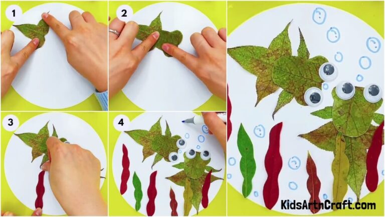 DIY Leaf Fish Underwater Scenery Craft Tutorial For Kids - Kids Art & Craft