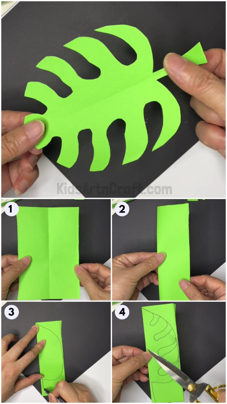DIY Monstera Paper Leaf Craft Tutorial For Kids - Kids Art & Craft