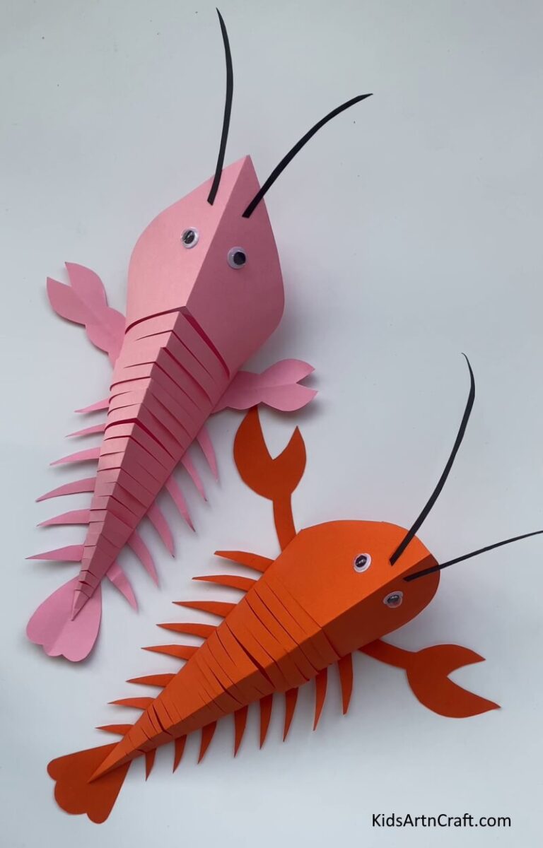DIY Moving Paper Lobster Craft For Kids - Kids Art & Craft