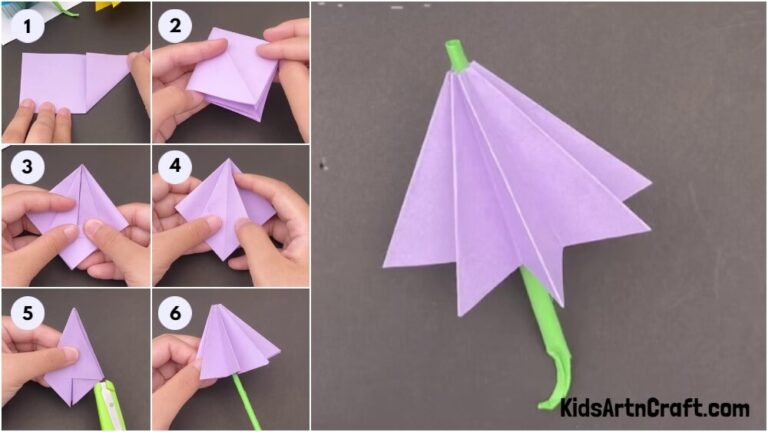 DIY Origami Cocktail Umbrella Tutorial For Beginners - Kids Art & Craft