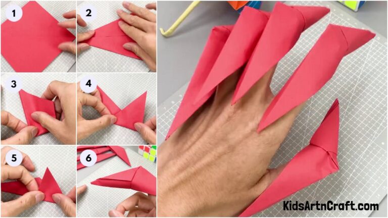 DIY Origami Paper Claws Easy Tutorial For Kids - Kids Art & Craft