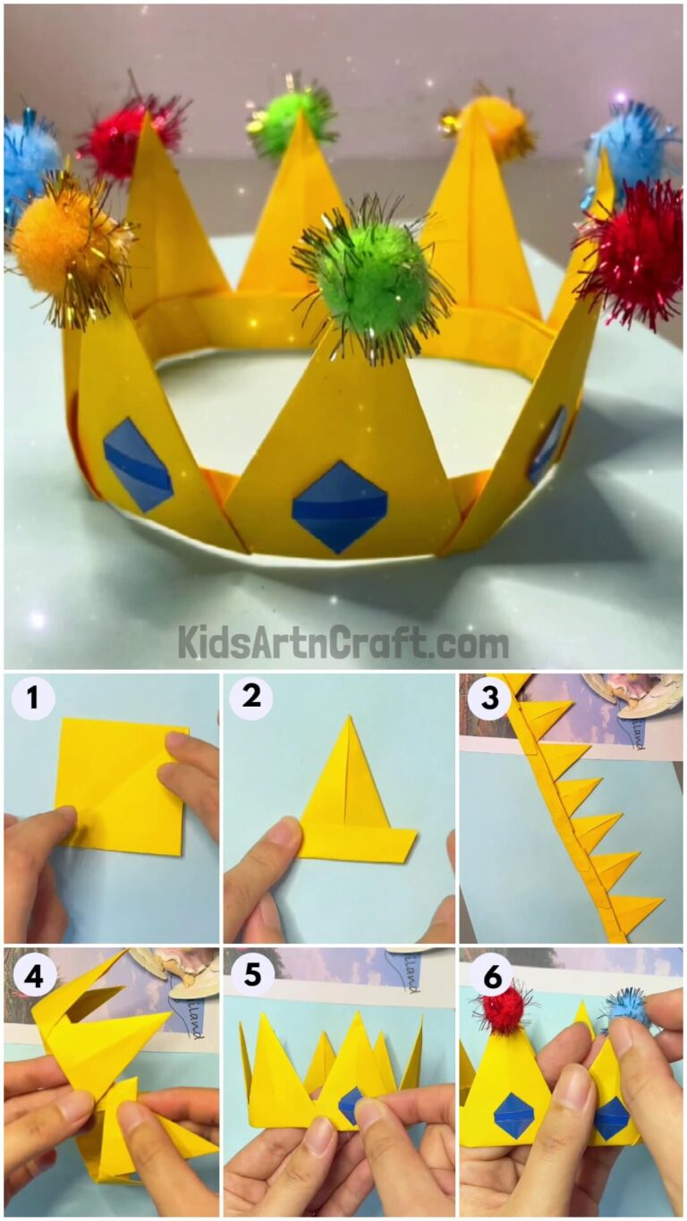 DIY Origami Paper Crown Easy Tutorial for kids - Kids Art & Craft