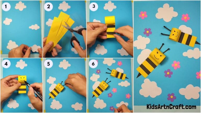DIY Paper Bee Craft for Kids Step by Step Tutorial - Kids Art & Craft