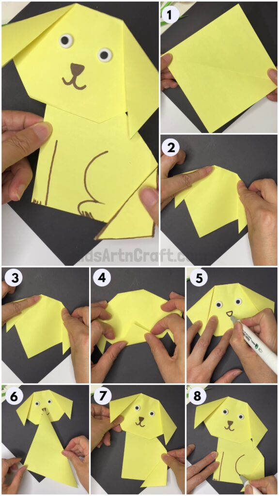 DIY Paper Dog Craft Easy Tutorial for Kids - Kids Art & Craft