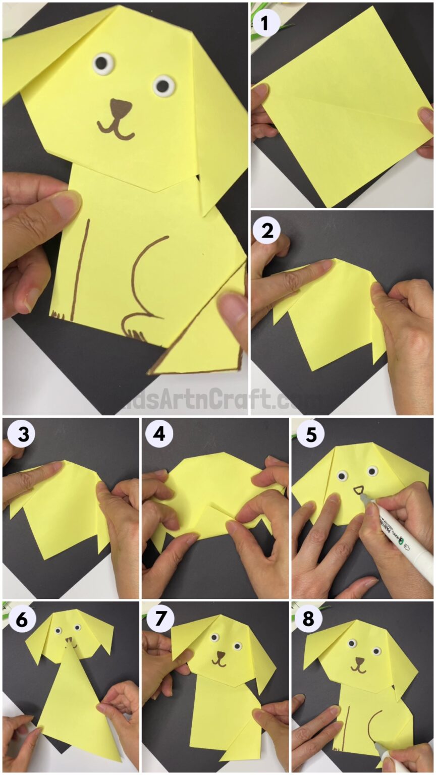 DIY Paper Dog Craft Easy Tutorial for Kids - Kids Art & Craft