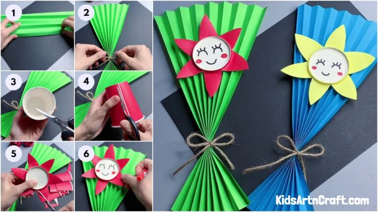 DIY Paper Flower Bouquet Craft for Kids - Kids Art & Craft