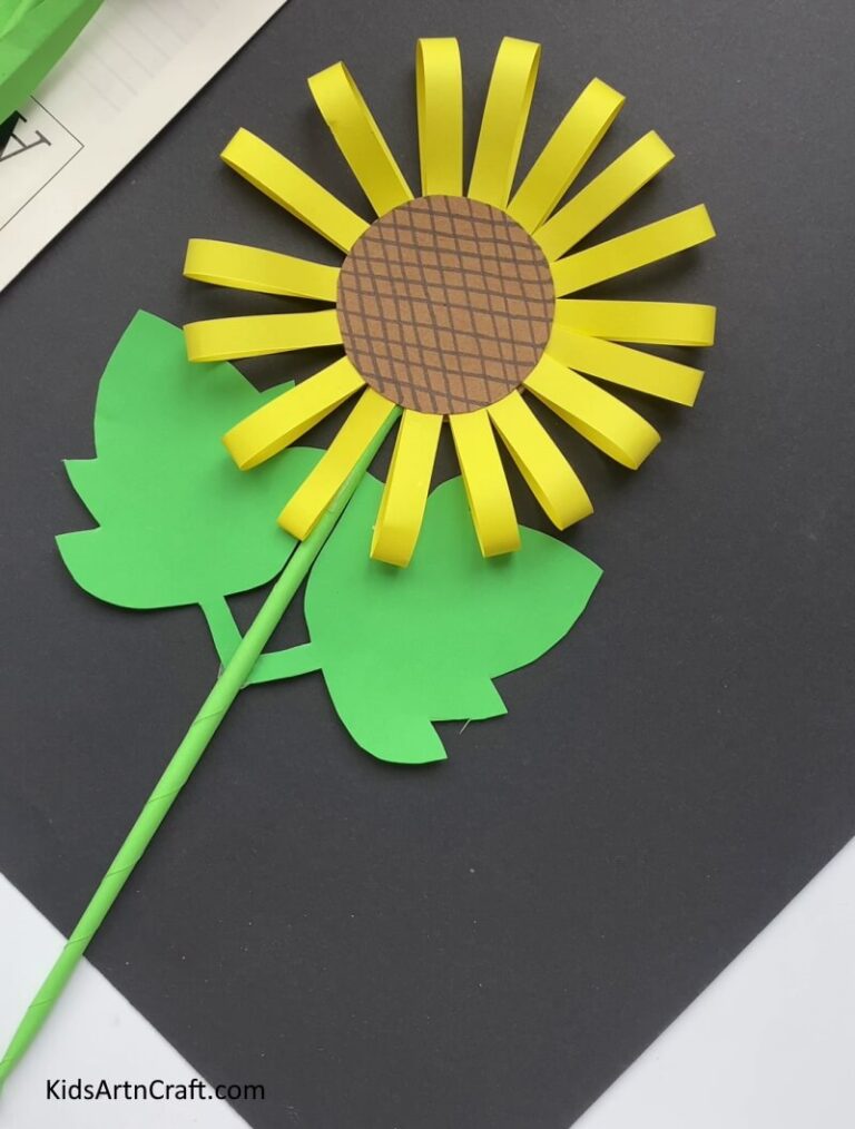 DIY paper Sunflower Easy craft For Kids - Kids Art & Craft