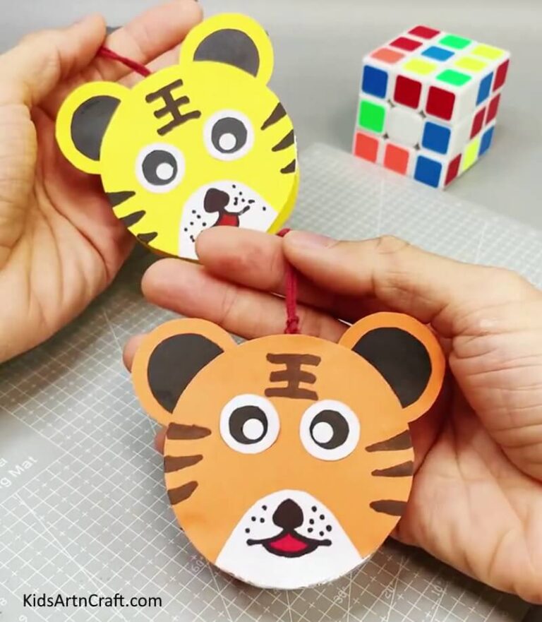 DIY paper Tiger wall hanging easy craft - Kids Art & Craft