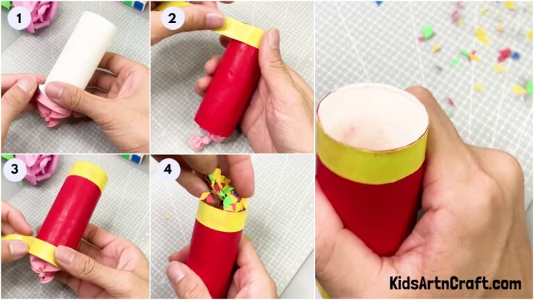 DIY Party Popper Easy Craft Tutorial for Kids - Kids Art & Craft