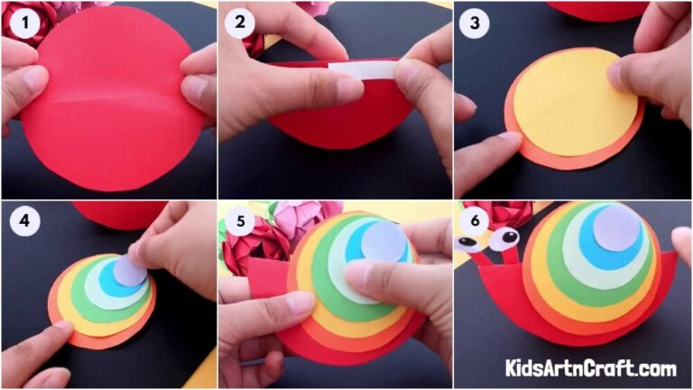 DIY Paper Rainbow Snail Craft for Kids - Kids Art & Craft