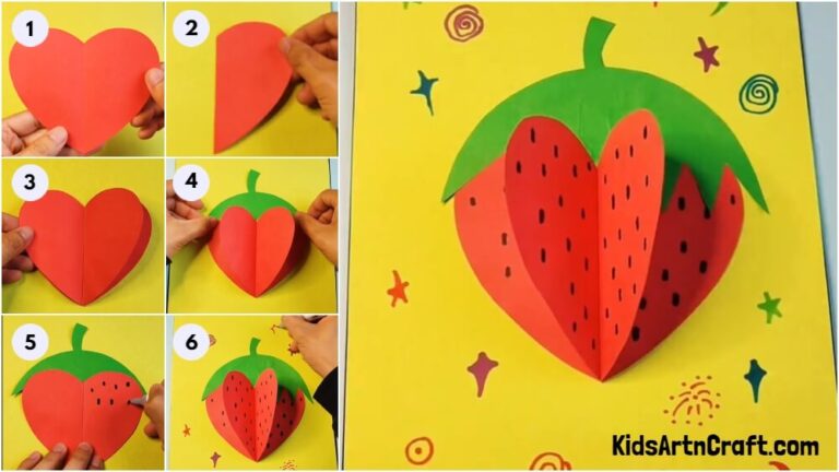 DIY Strawberry Craft Step-by-step Tutorial For Beginners - Kids Art & Craft
