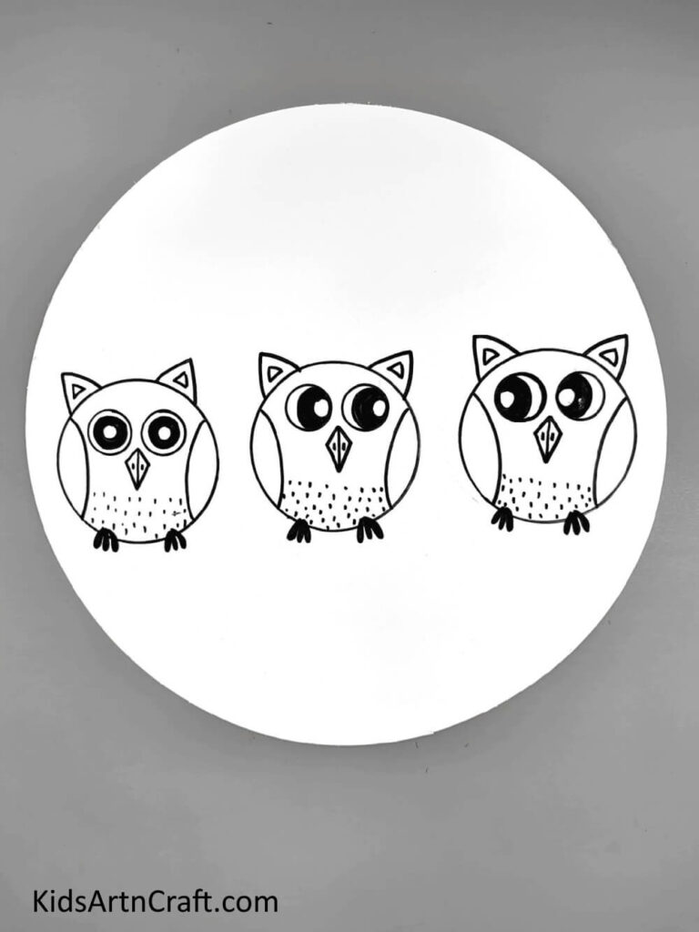 Draw a Group of Owls Easy Tutorial for Kids - Kids Art & Craft