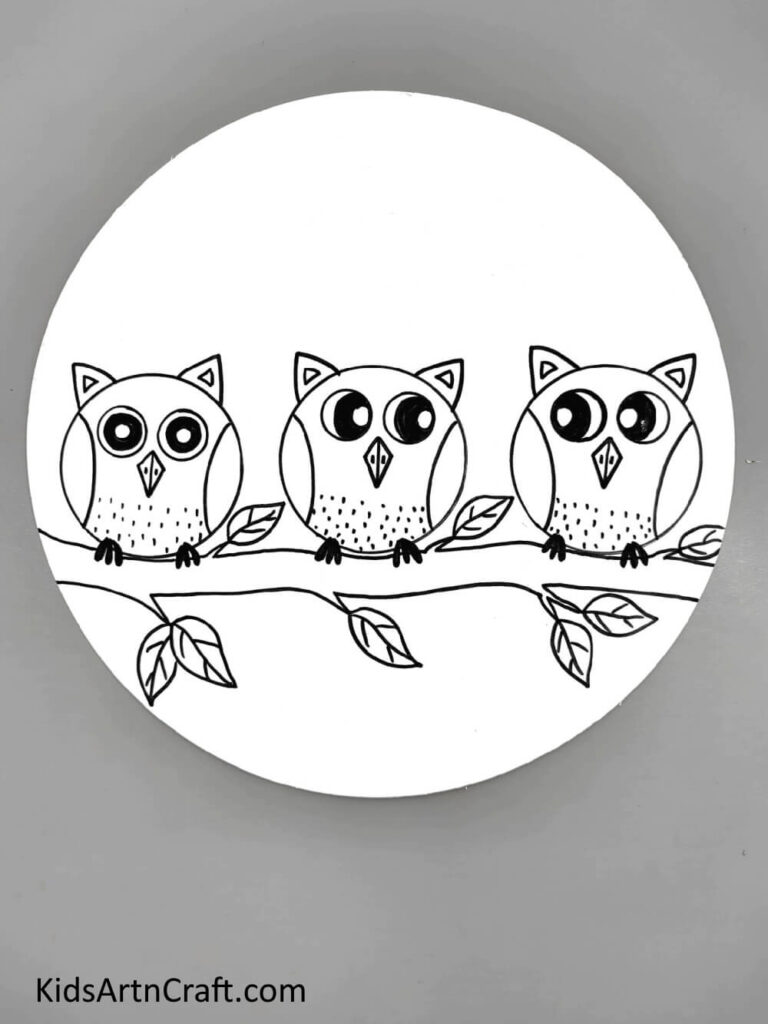 Draw a Group of Owls Easy Tutorial for Kids - Kids Art & Craft
