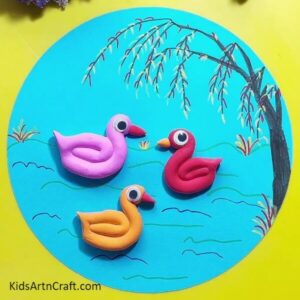Ducks In Pond Craft Using Clay Cool Craft For Kids - Kids Art & Craft