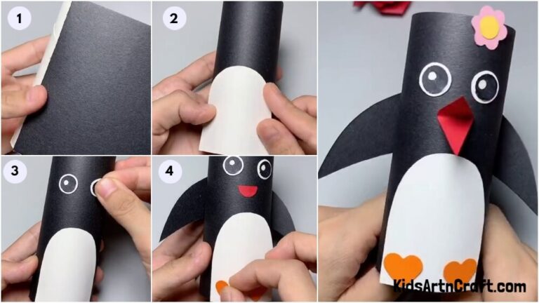Cardboard Tube Penguin Craft Tutorial for Preschoolers - Kids Art & Craft