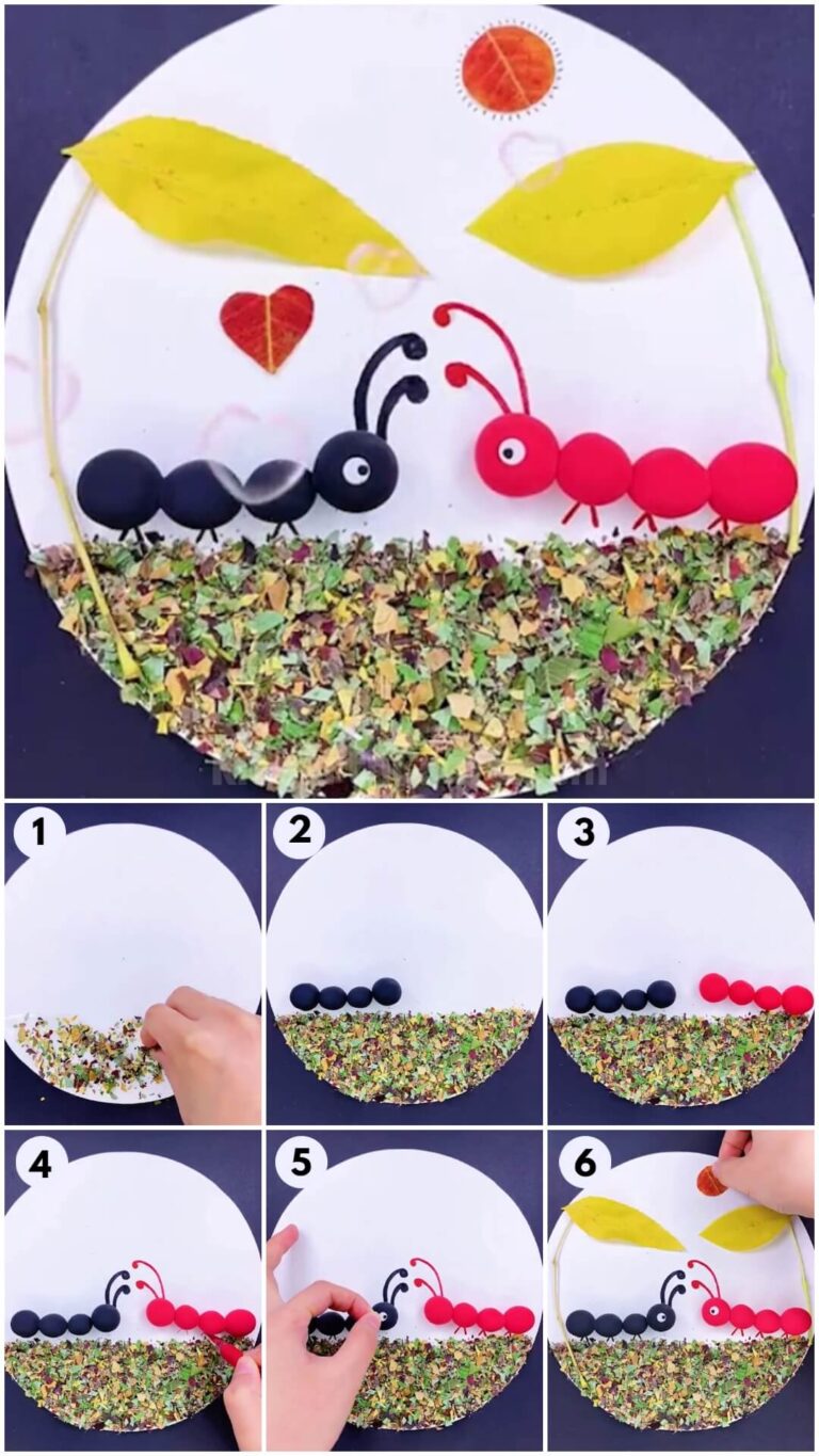 Easy Clay Fall Leaves Ant Craft For Kids - Kids Art & Craft