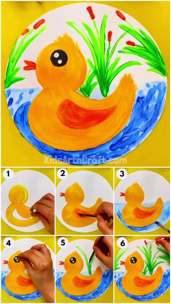 Easy Duck Painting Step-by-step Tutorial For Kids - Kids Art & Craft