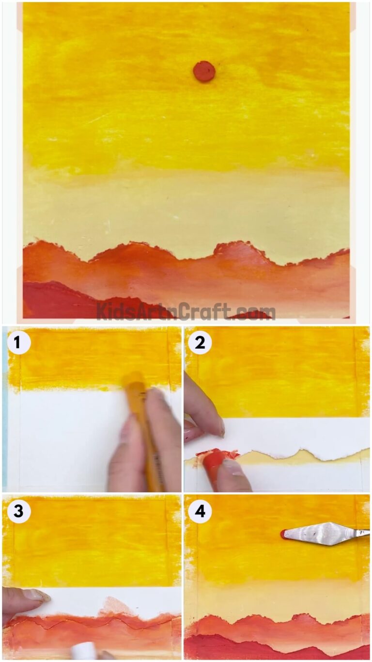 Easy Dusk Scenery Painting Step-by-step Tutorial For Kids - Kids Art ...