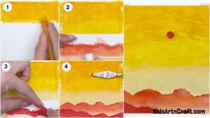 Easy Dusk Scenery Painting Step-by-step Tutorial For Kids - Kids Art ...