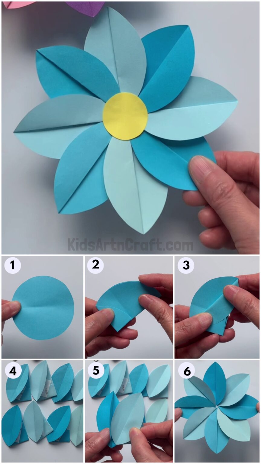 Easy Flower Making Using Craft Paper for kids - Kids Art & Craft