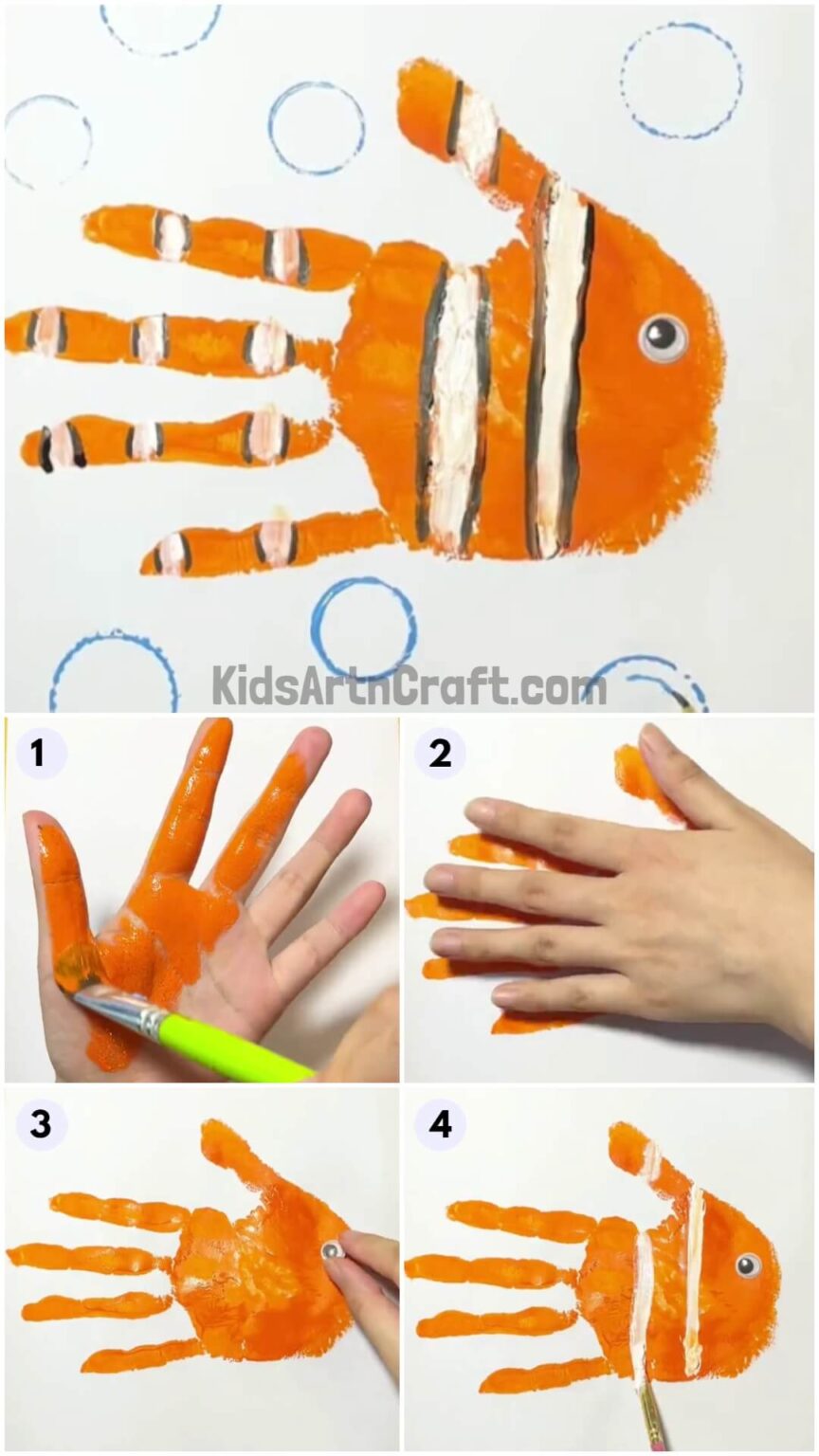 Easy Handprint Fish Step-by-Step Craft Tutorial For Beginners - Kids ...