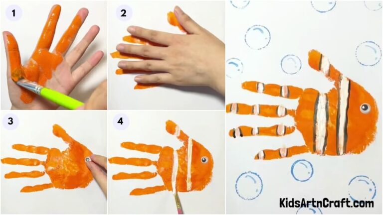 Easy Handprint Fish Step-by-Step Craft Tutorial For Beginners - Kids ...