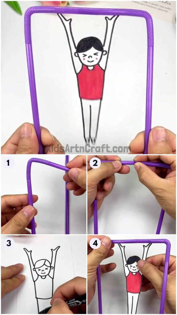 Easy Man Hanging On Rod Craft Using Straw Tutorial For Kids - Kids Art ...