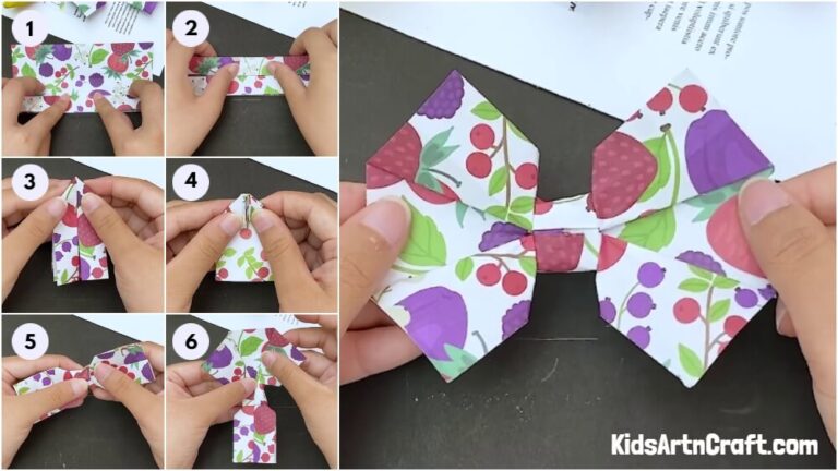 Easy Origami Bow Craft Tutorial For Kids - Kids Art & Craft
