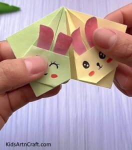 Easy Origami Rabbit Face Craft tutorial for kids - Kids Art & Craft