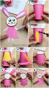Easy Paper Cup Bunny Craft Tutorial For Beginners - Kids Art & Craft