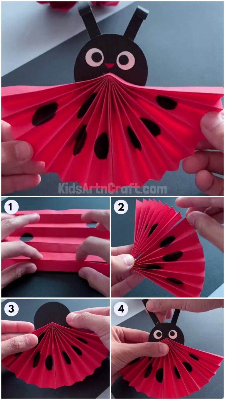 DIY Easy Paper Ladybug Craft Tutorial for School - Kids Art & Craft