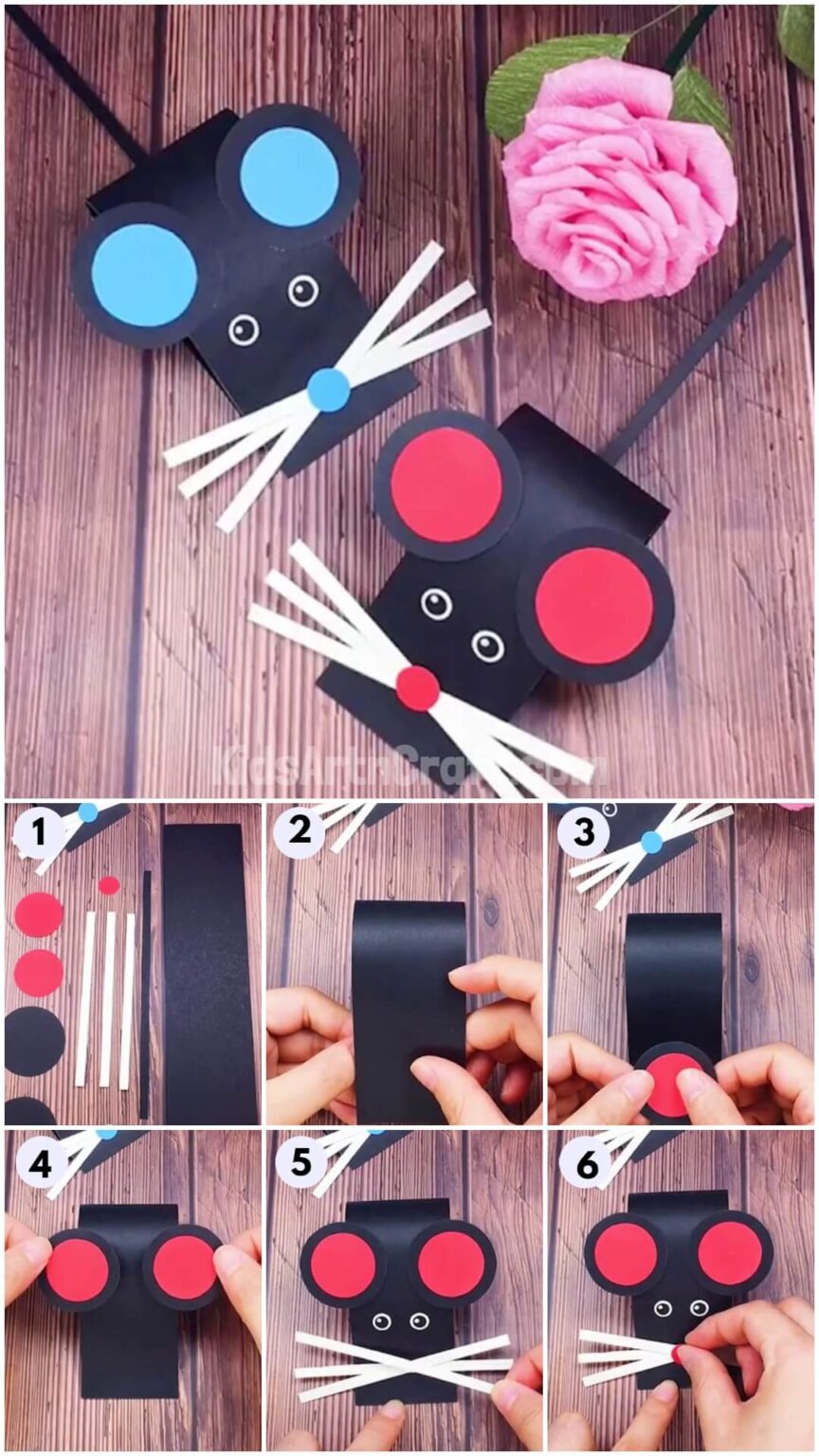 Easy Paper Mouse Craft Step by Step Tutorial for kids - Kids Art & Craft