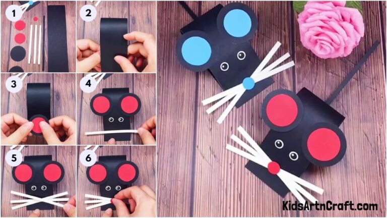 Easy Paper Mouse Craft Step by Step Tutorial for kids - Kids Art & Craft